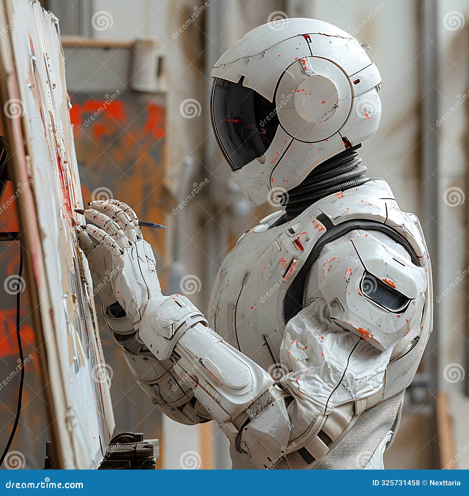 Human-Robot Collaboration on AR Canvas Stock Photo - Image of canvas ...