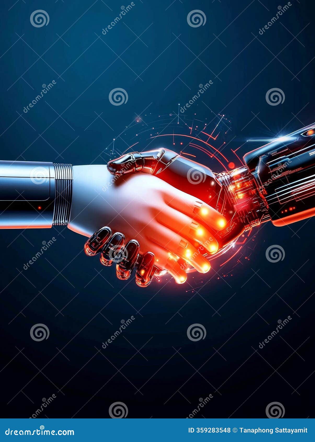 Human Robot Collaboration Future Technology Symbolizing Partnership ...