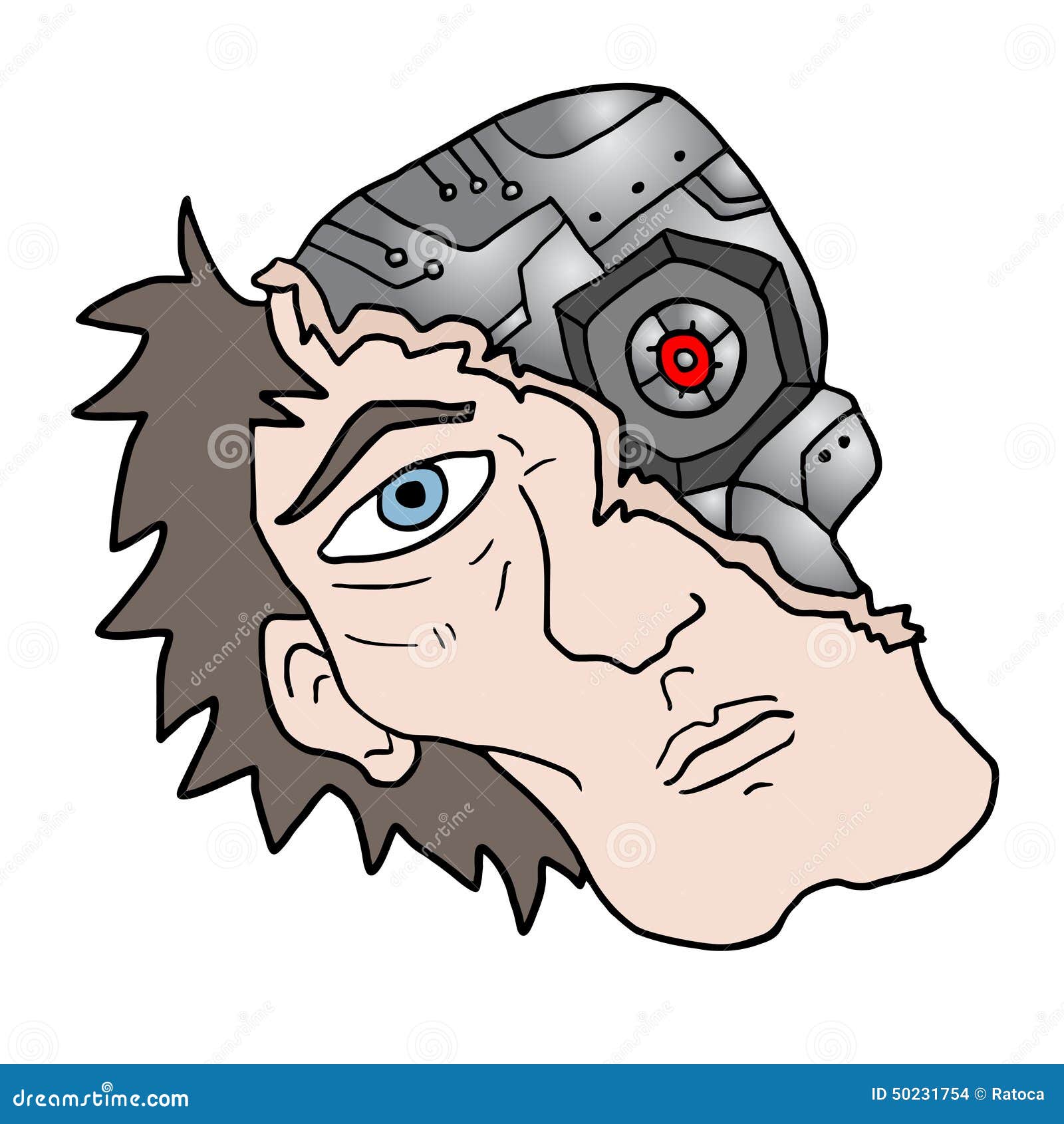 Human robot face stock vector. Illustration of mechanic - 50231754