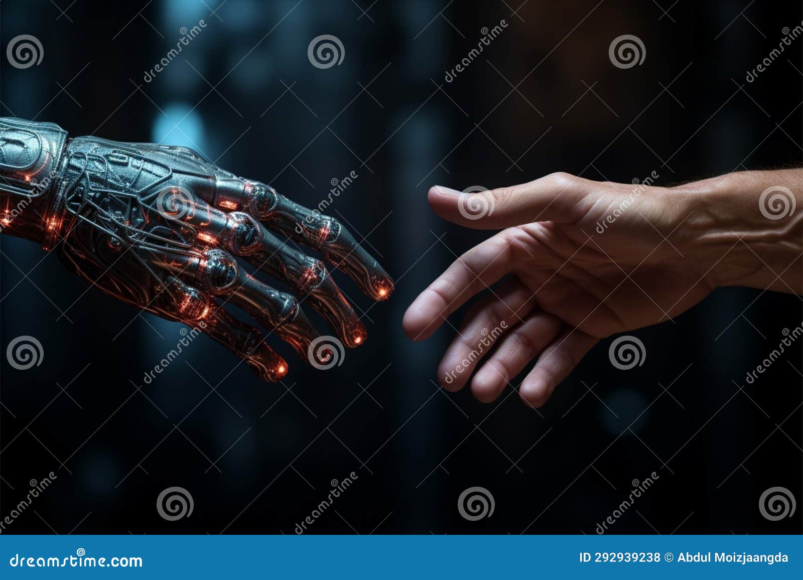Human and Robot Fingers Touch, Symbolizing Harmonious Coexistence of ...