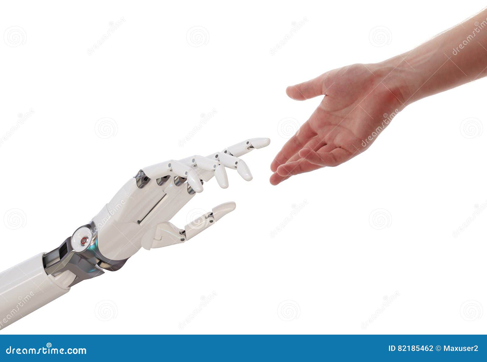Human and Robot Hands Reaching Artificial Intelligence Concept 3d ...