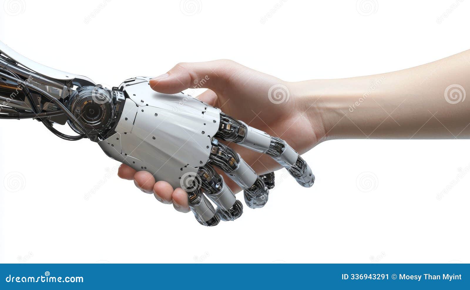 Human and Robot Hands Shaking in Dynamic Collaboration Stock ...