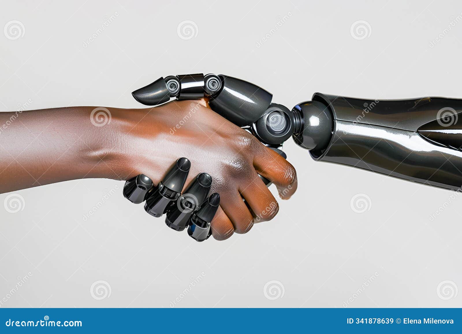 AI Robot Handshake With Human For Join On Teamwork Stock Photo ...