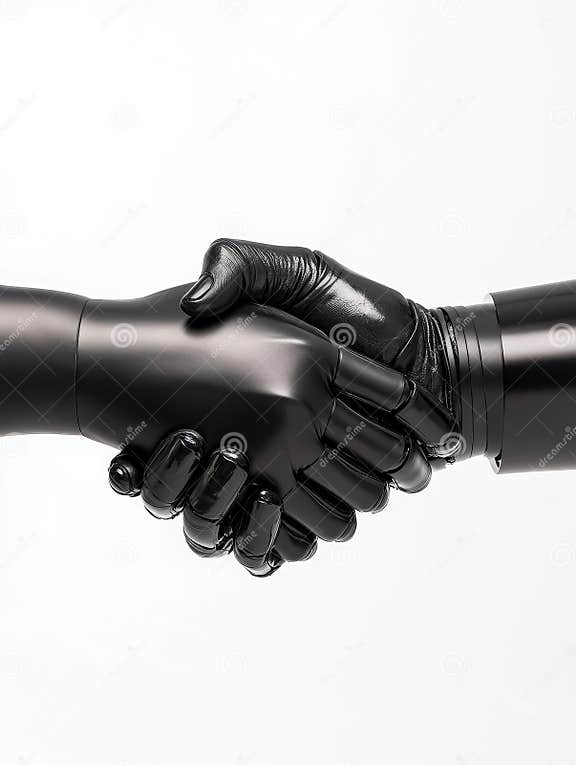 Human Robot Handshake Symbolizing Collaboration Technology Partnership ...