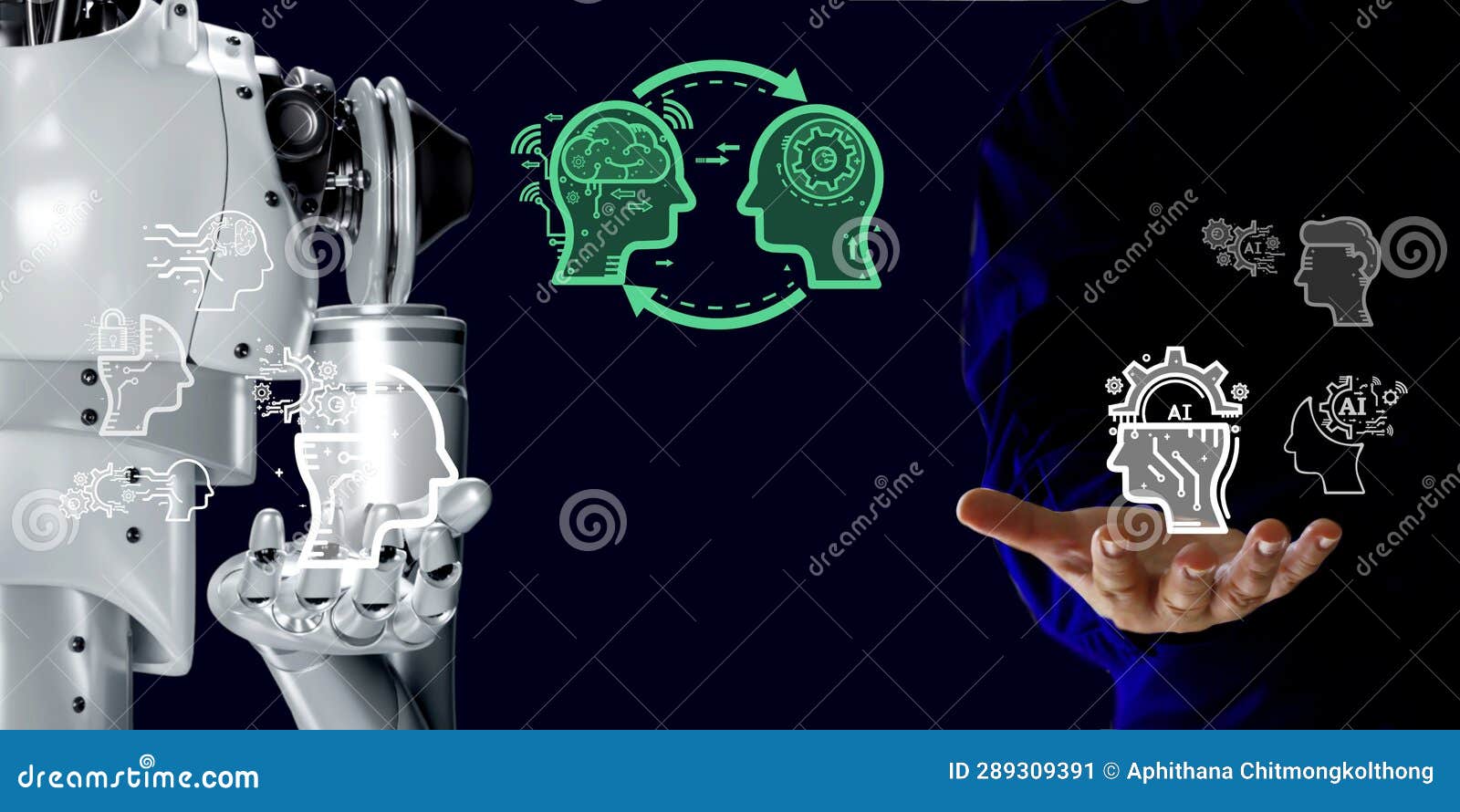 Human-robot Interaction Element Futuristic Digital Icon To Get Ideas To ...