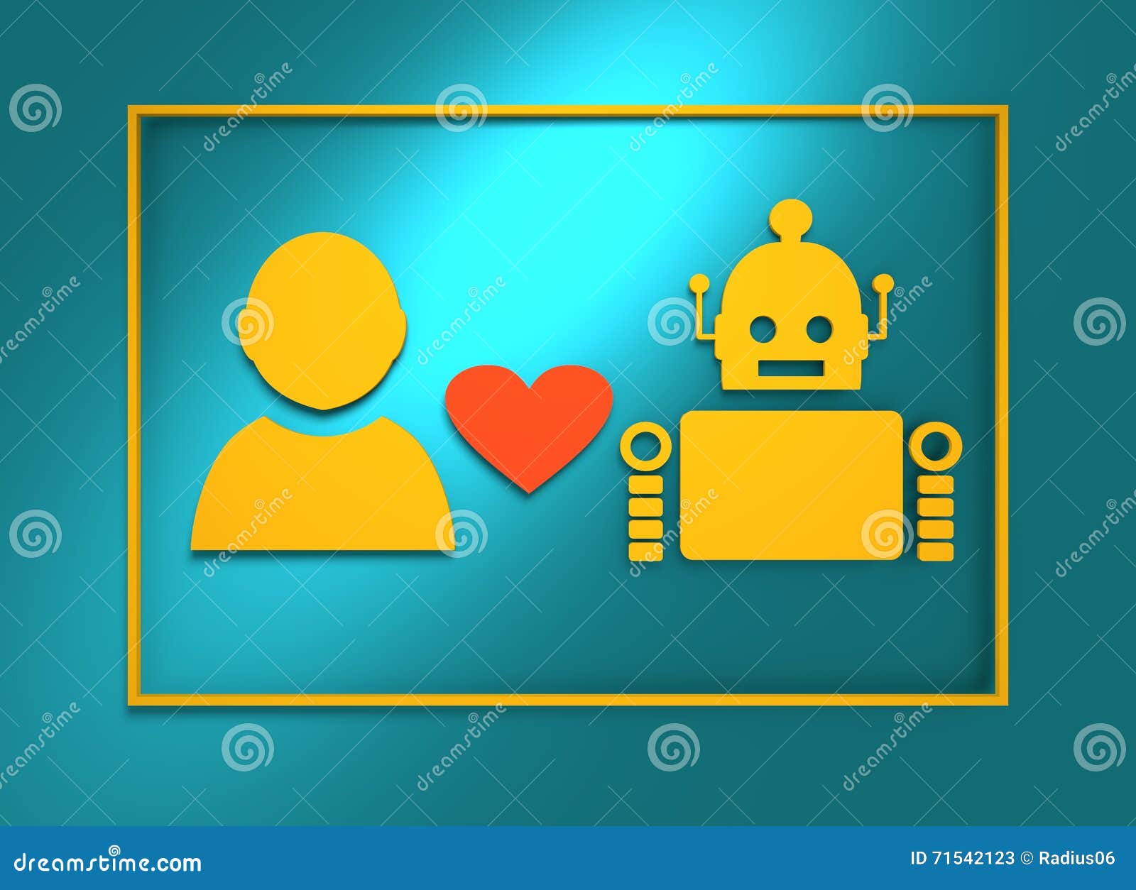 Human and Robot Relationships. Stock Illustration - Illustration of ...