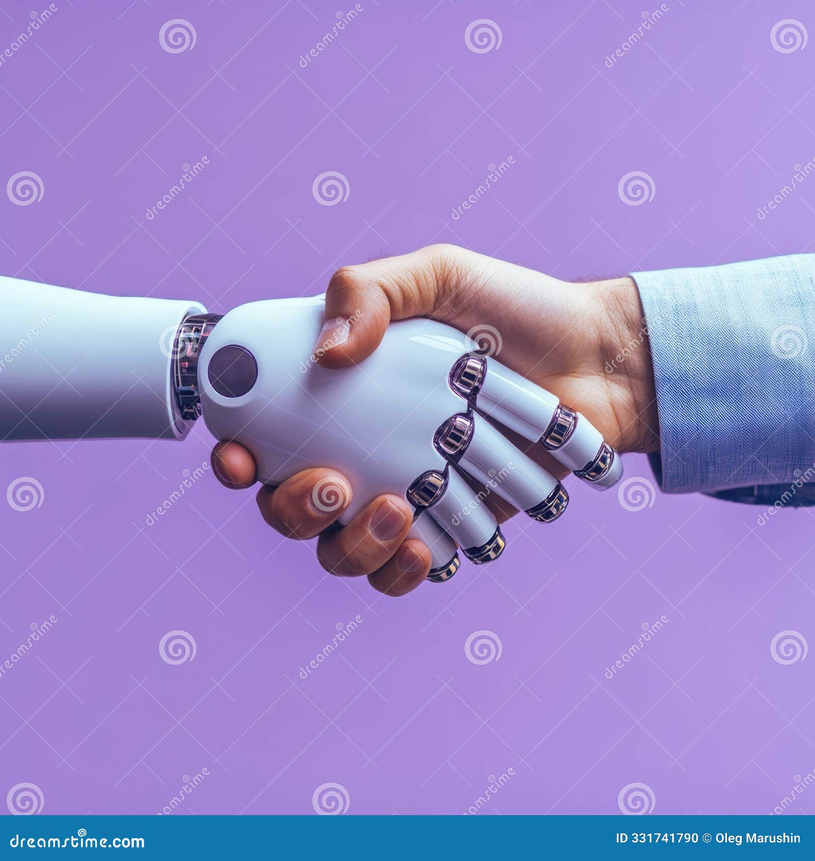 A Human and a Robot Shake Hands, Symbolizing the Cooperation between AI ...