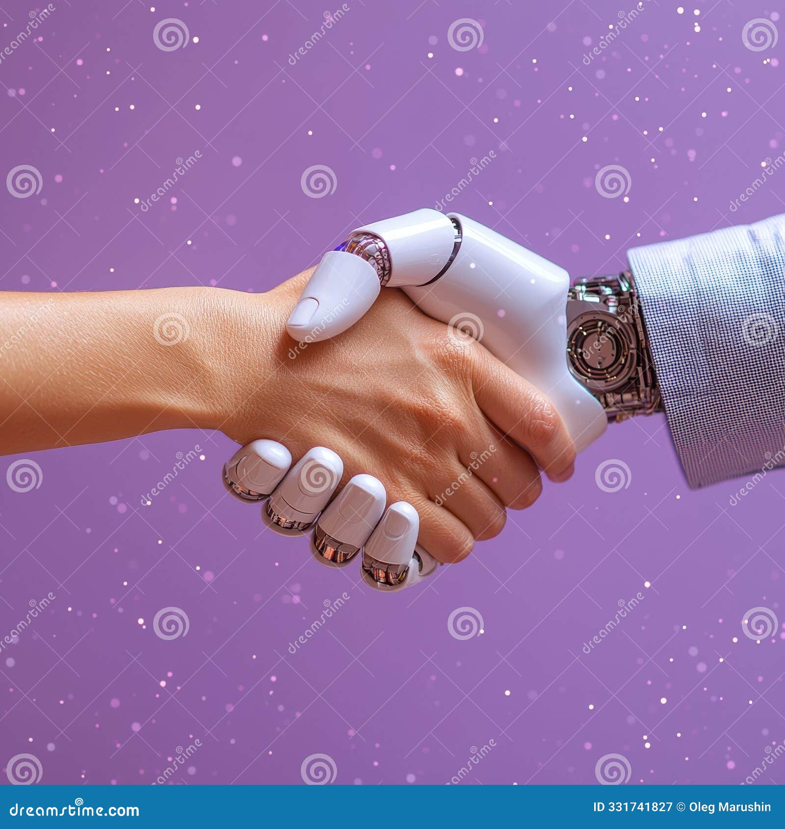 A Human and a Robot Shake Hands, Symbolizing the Cooperation between AI ...
