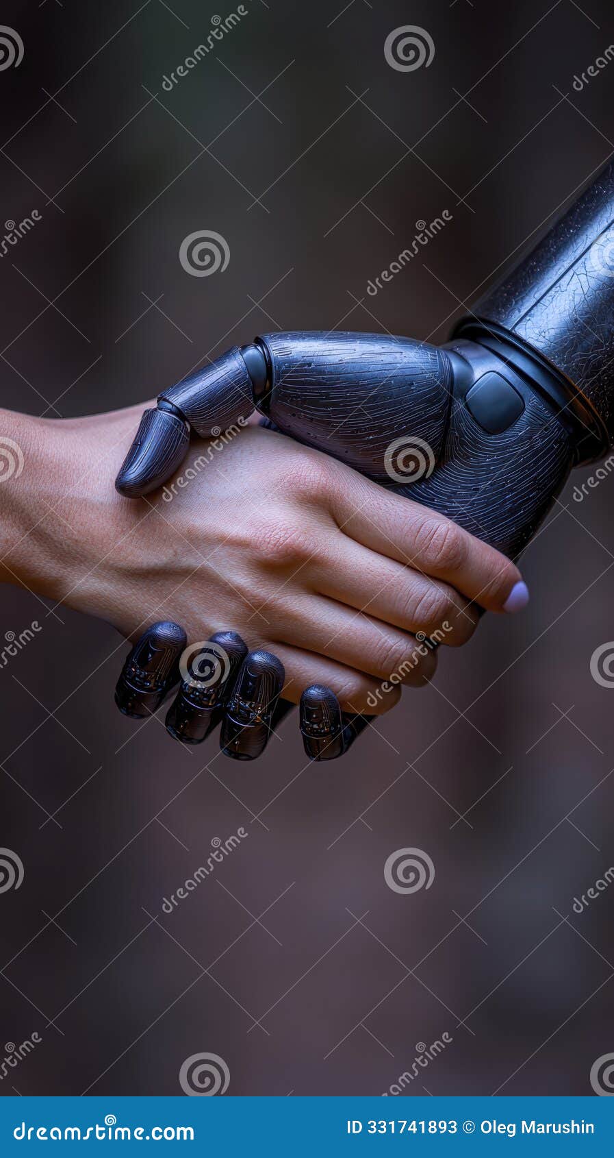 A Human and a Robot Shake Hands, Symbolizing the Cooperation between AI ...