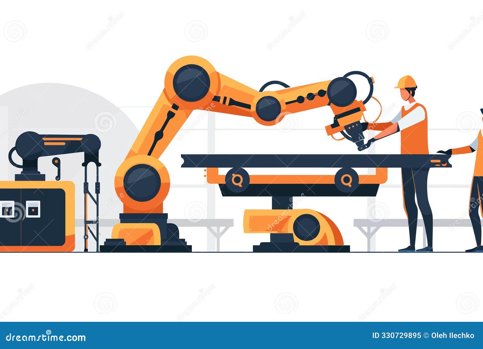 Human-robot Teamwork in Industry Isolated Vector Style Stock Vector ...