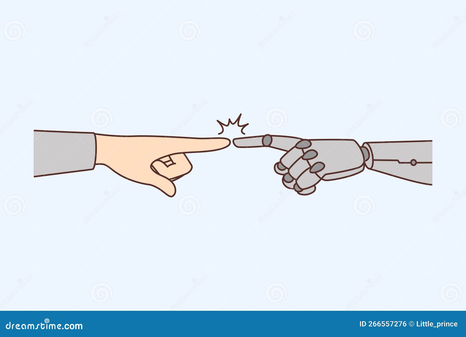Human and Robot Touch Hands Stock Vector - Illustration of innovation ...