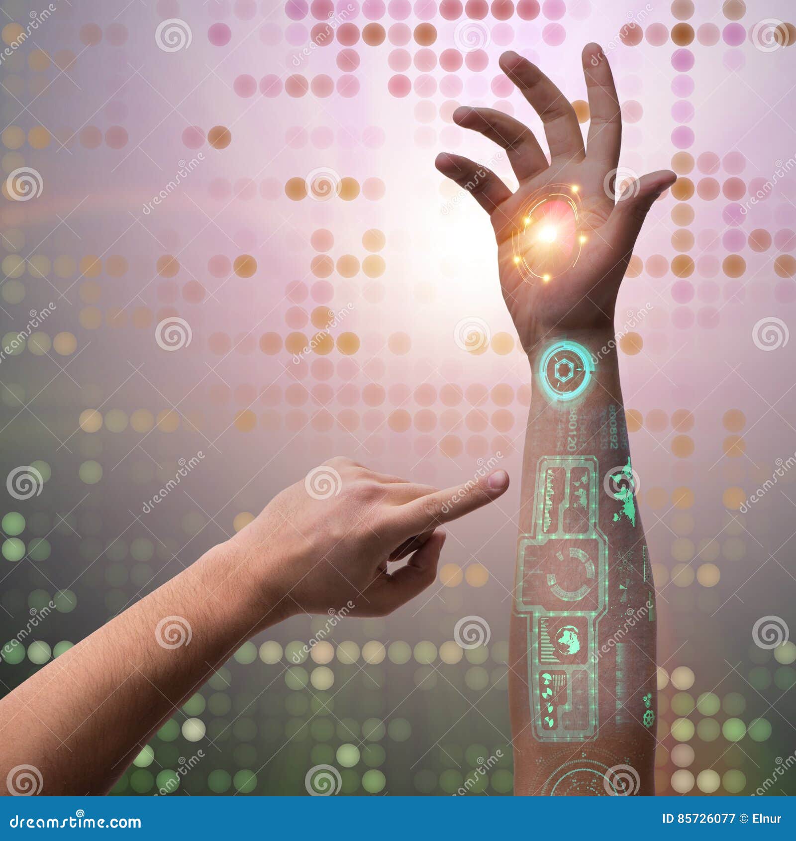 The Human Robotic Hand in Futuristic Concept Stock Image - Image of ...