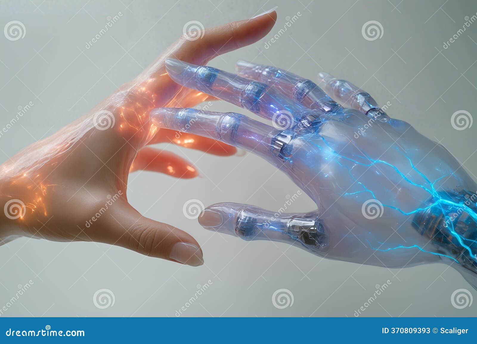 Robotic Hands Handshake In Blueprint Technical Design Royalty-Free ...