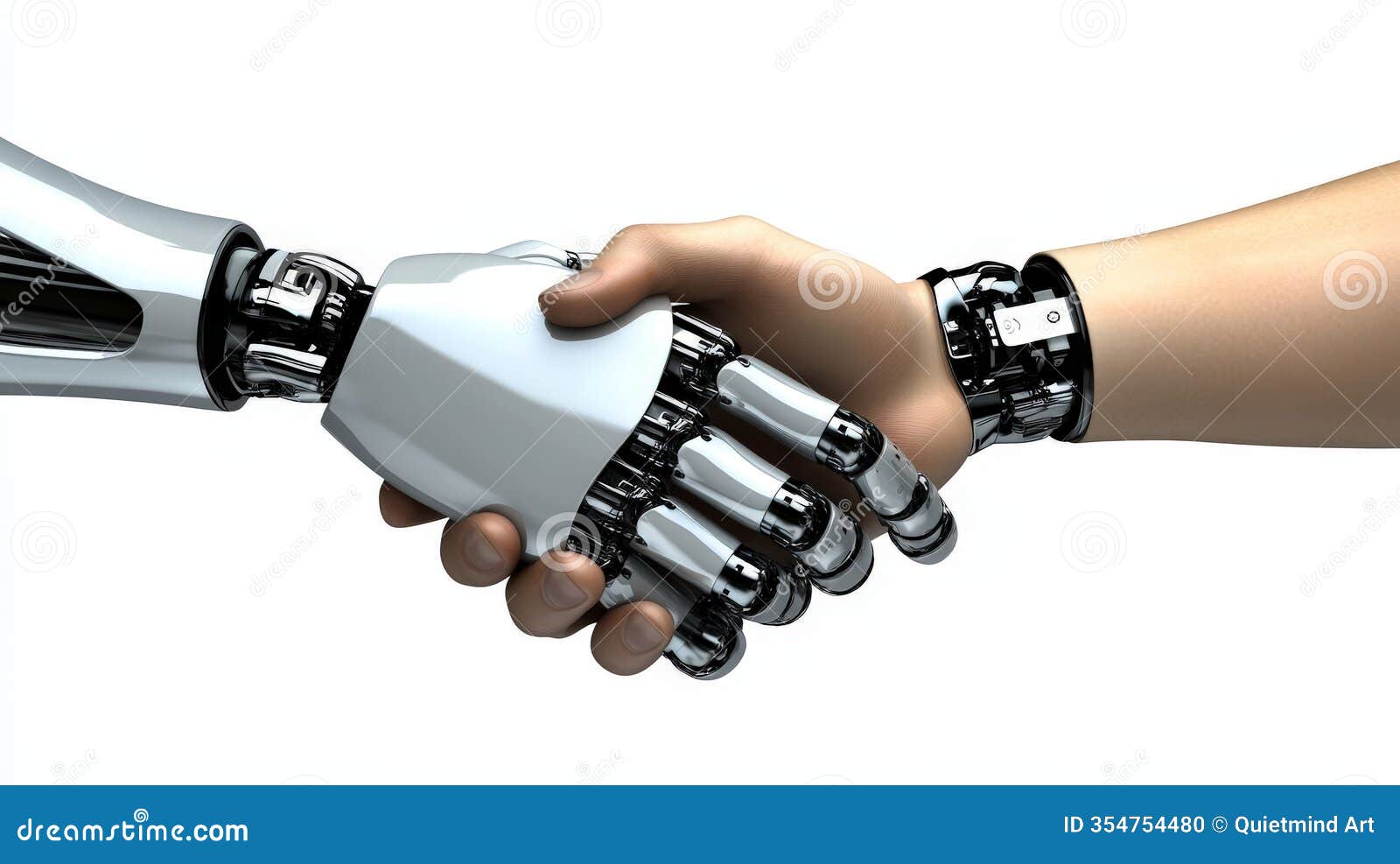 Human and Robotic Handshake Symbolizing Ai and Human Collaboration ...