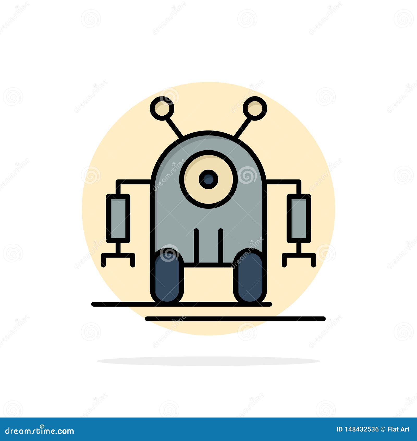 Human, Robotic, Robot, Technology Abstract Circle Background Flat Color ...