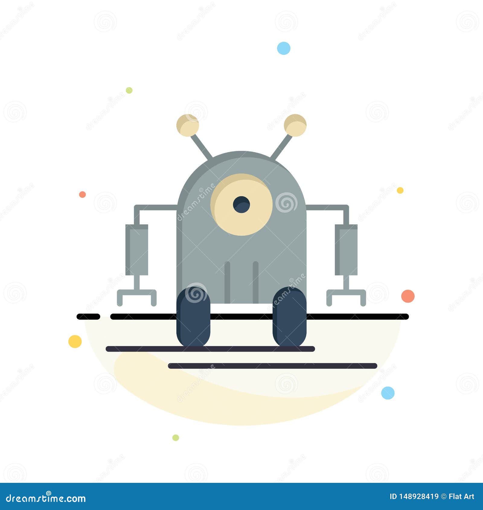 Human, Robotic, Robot, Technology Business Logo Template. Flat Color ...