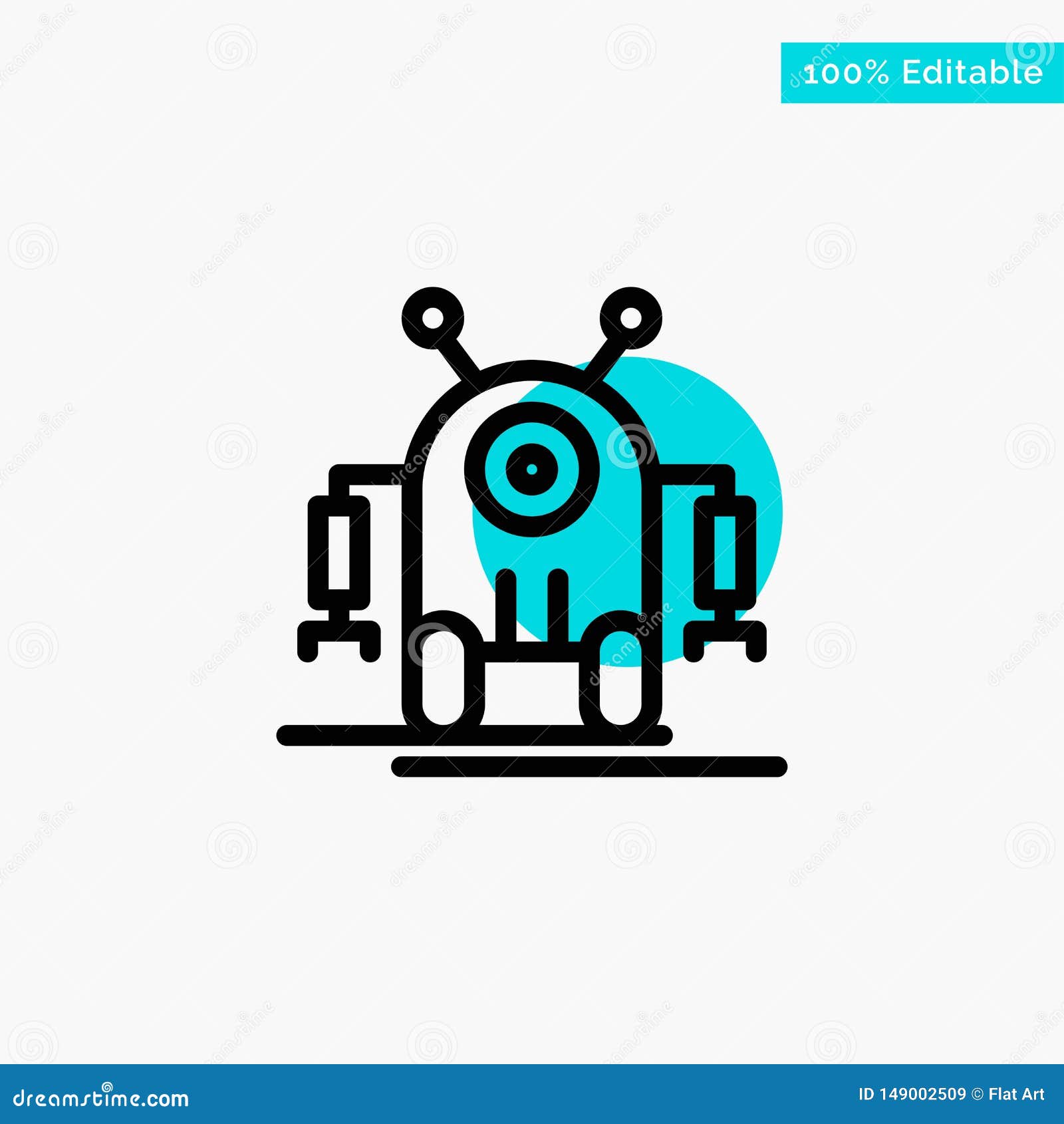 Human, Robotic, Robot, Technology Turquoise Highlight Circle Point ...