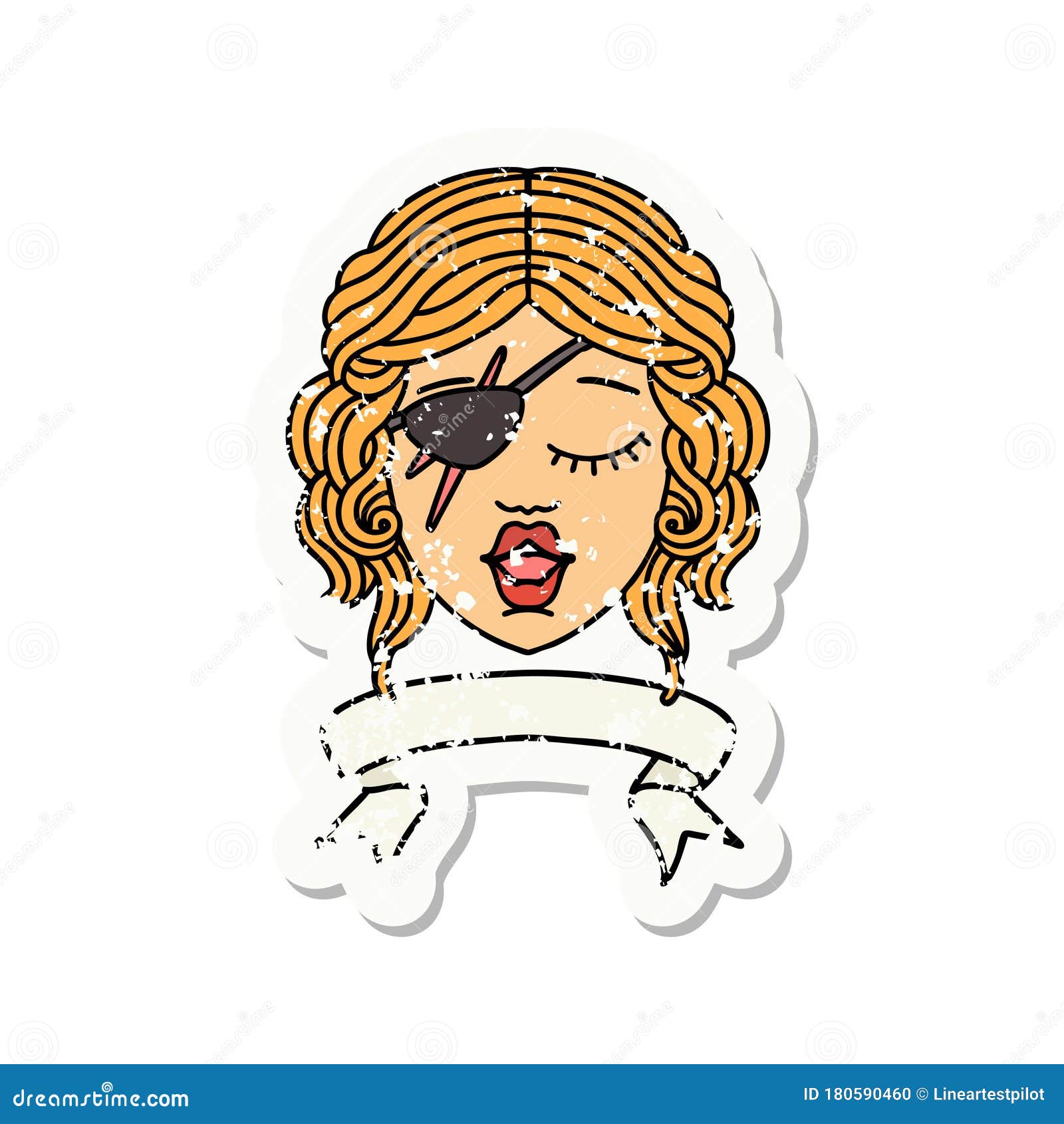 Sad Elf Rogue Character Face With Natural One D20 Roll Grunge Sticker ...