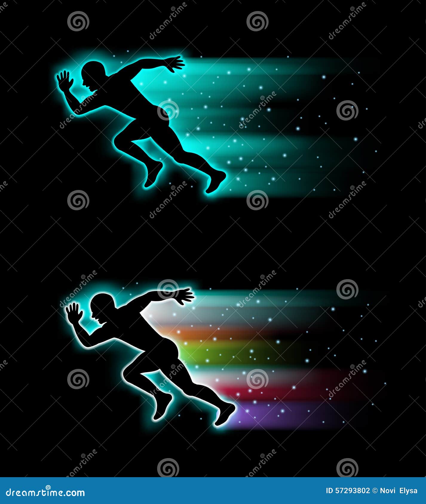 Human Run on Black Background Stock Vector - Illustration of silhouette ...