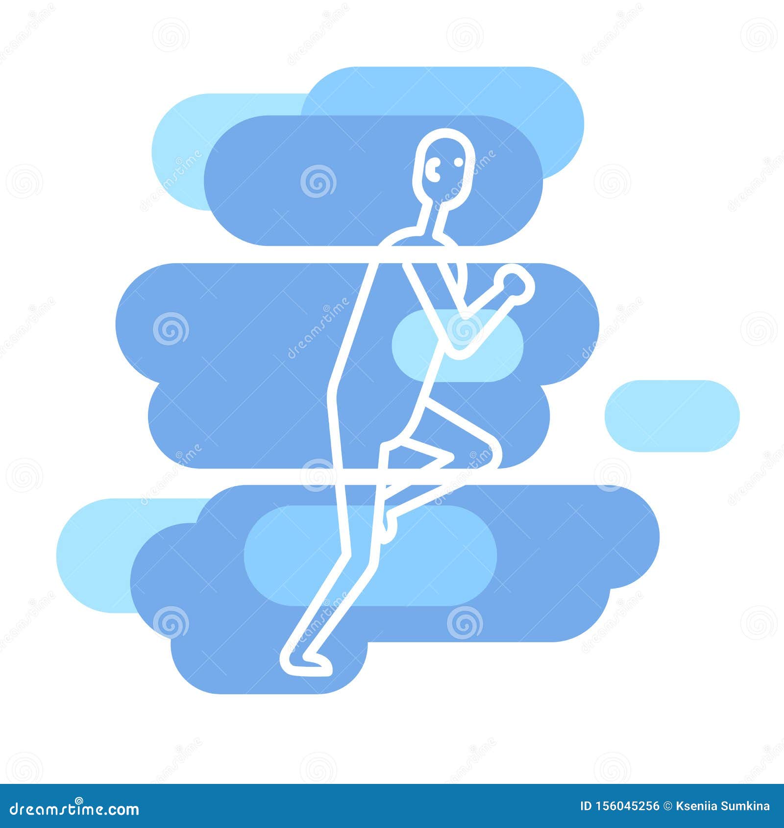 Running Man. White Figure on Colorful Backdrop Stock Illustration ...