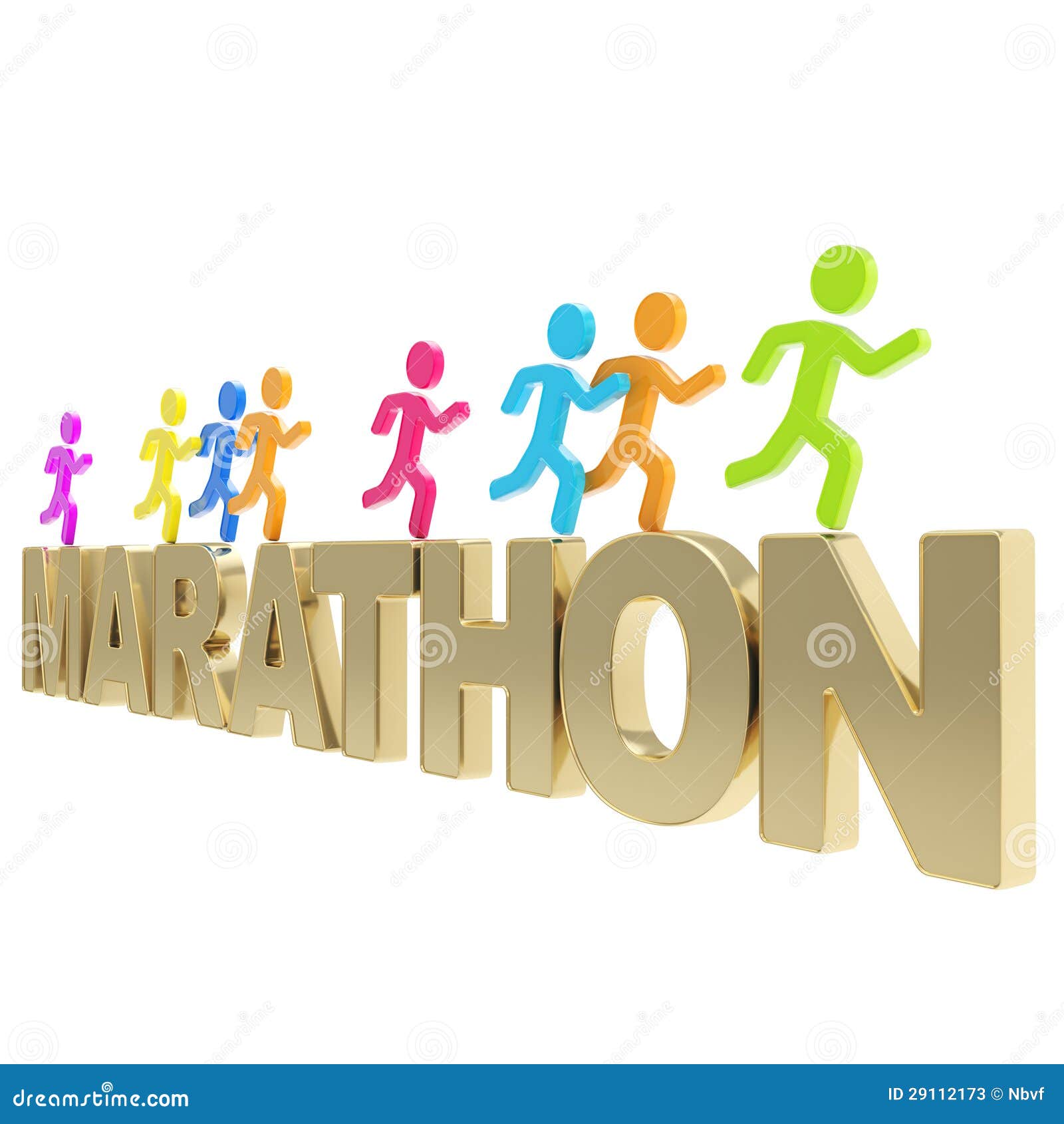 Human Running Symbolic Figures Over the Word Marathon Stock ...