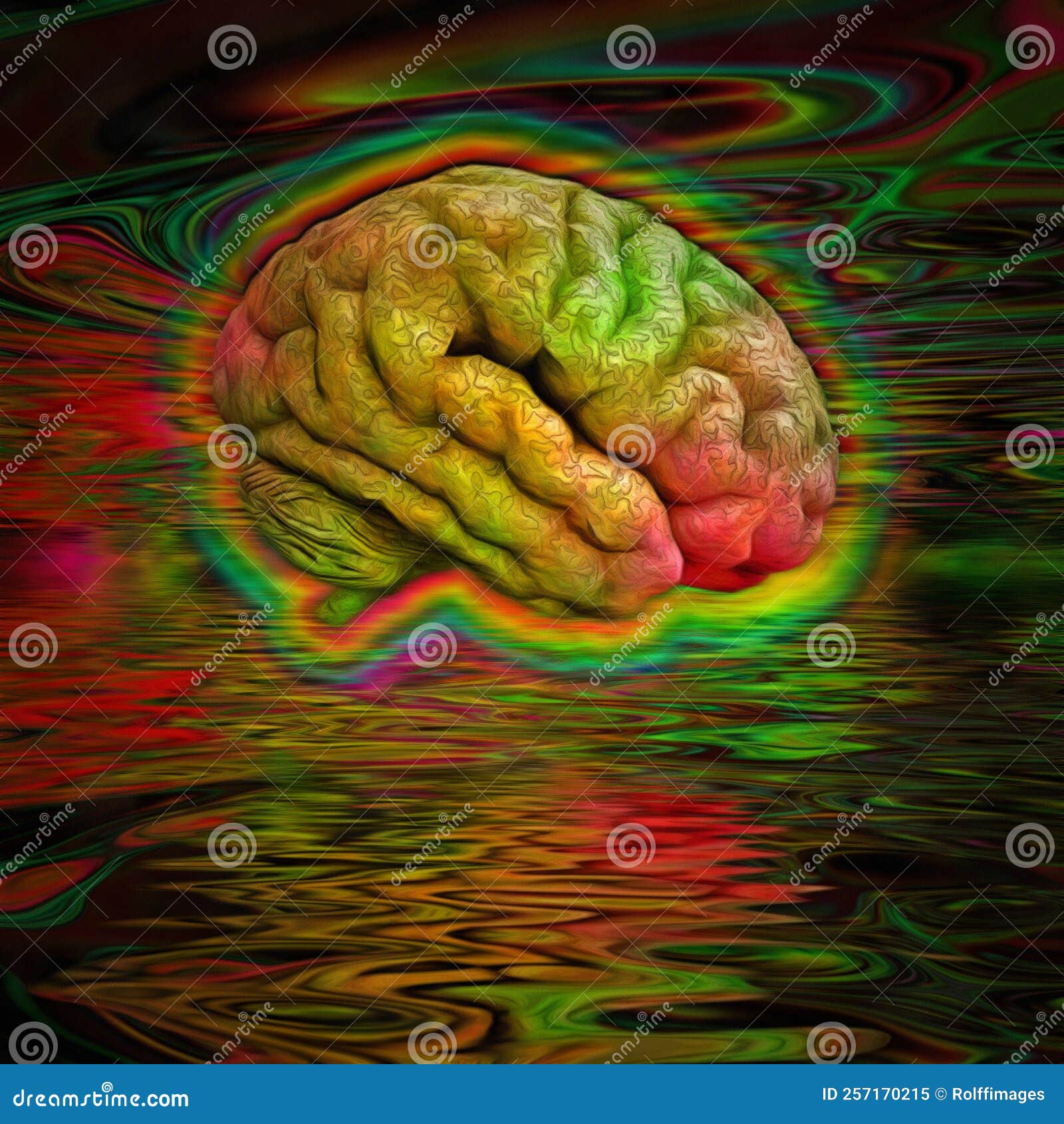 Psychedelic brain art stock illustration. Illustration of psychedelic ...