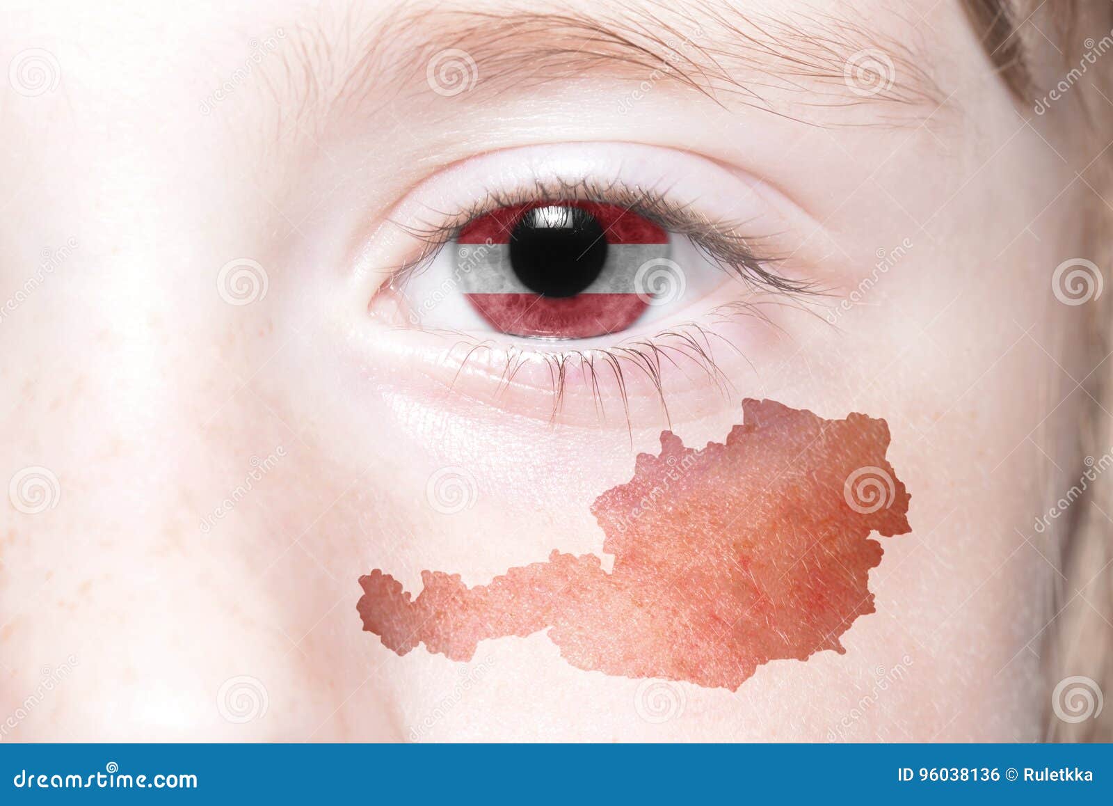 Human& X27;s Eye with National Flag and Map of Austria Stock Photo ...