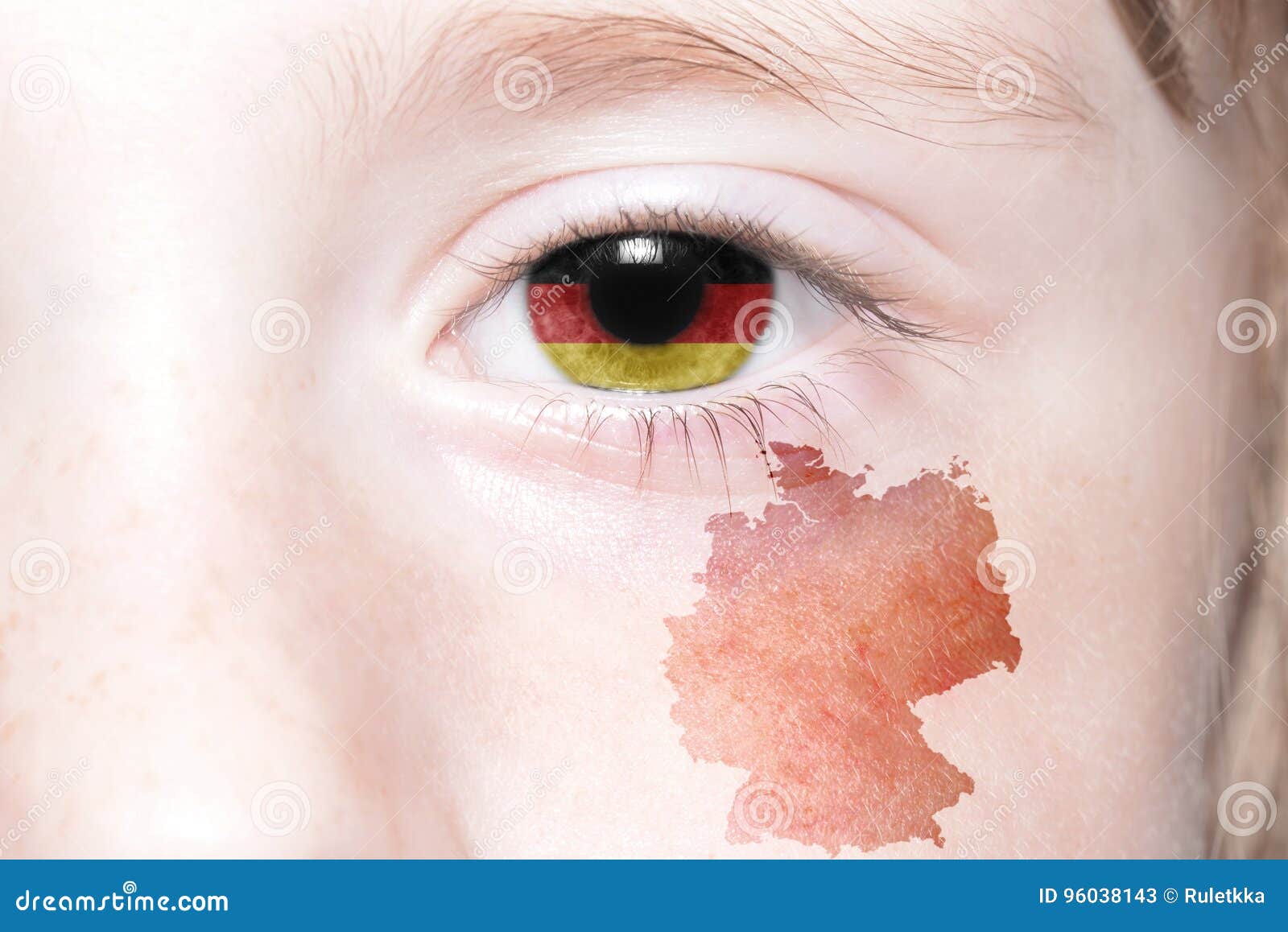 Human& X27;s Eye with National Flag and Map of Germany. Stock Image ...