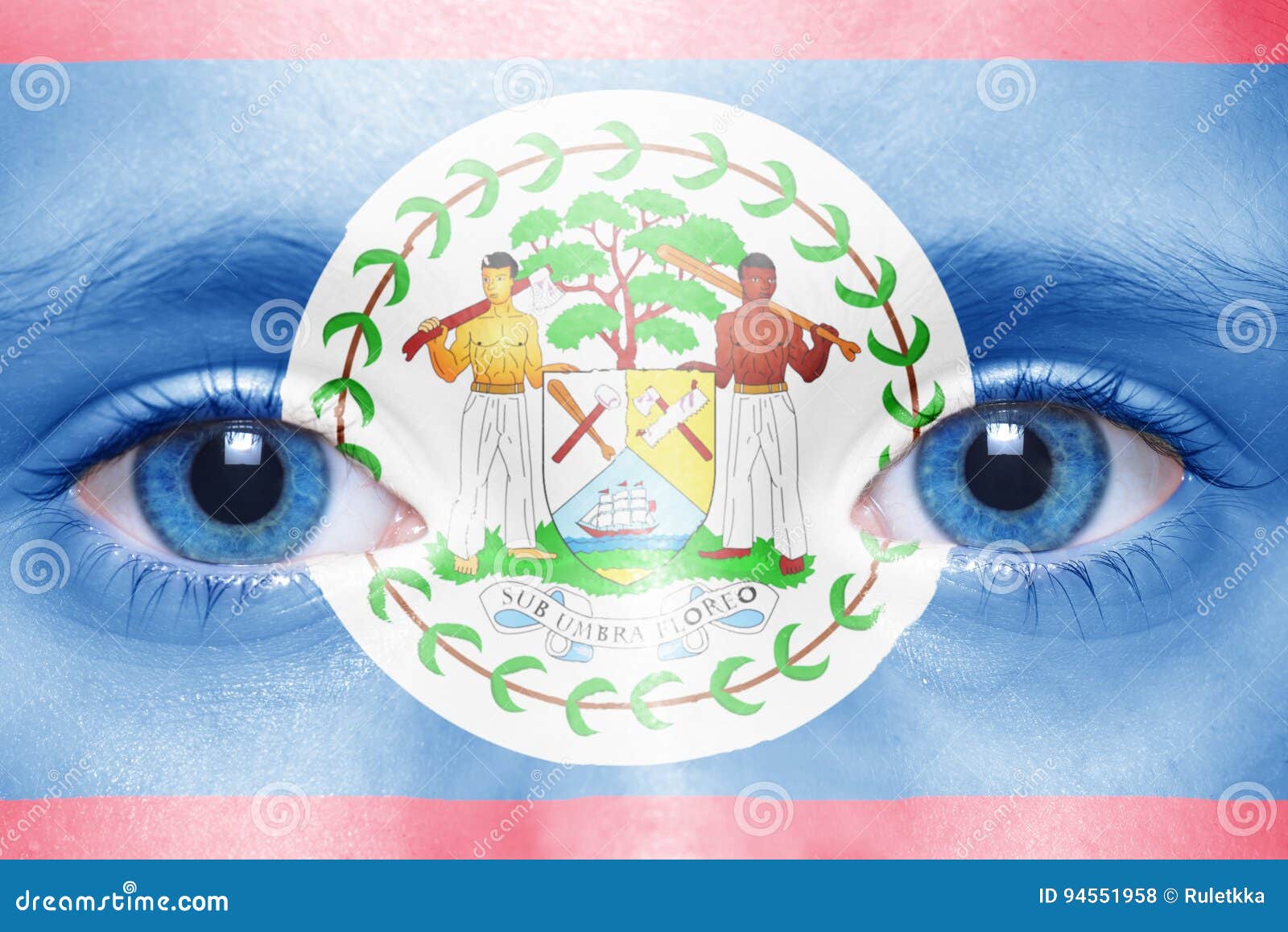 Human`s Face with Belize Flag Stock Photo - Image of belize, freedom ...