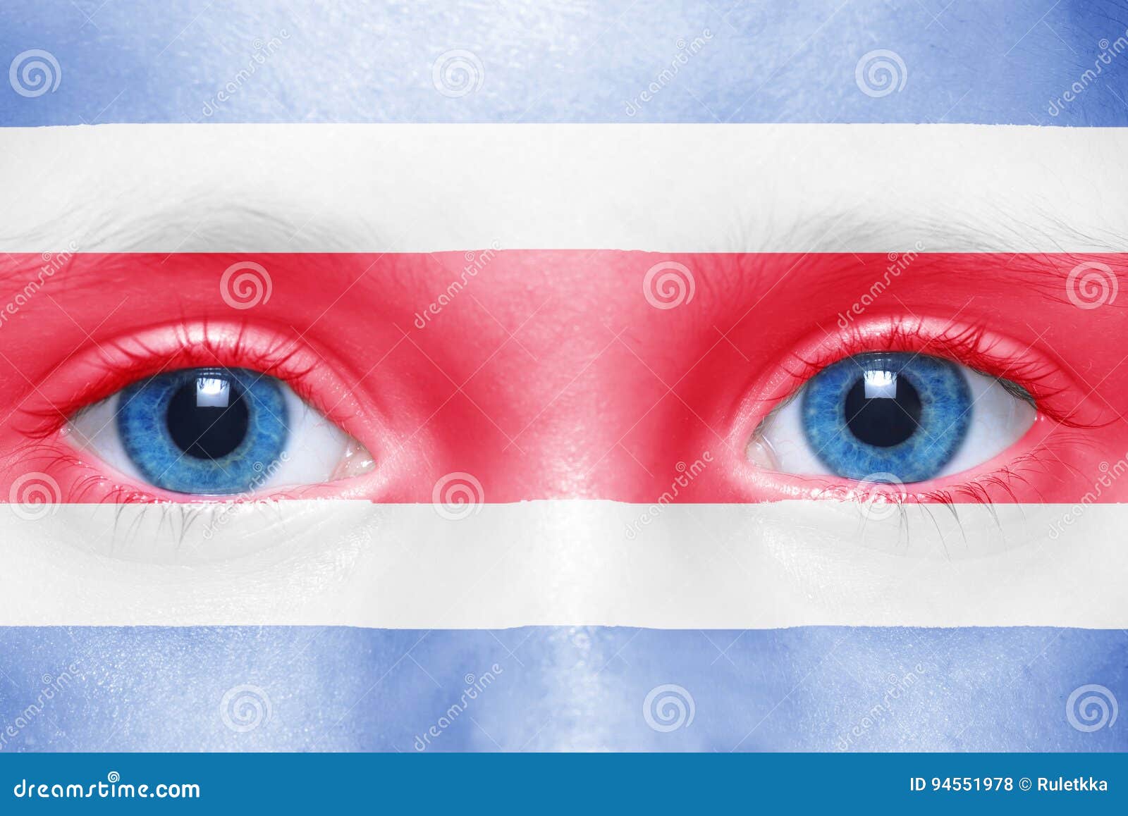 Human`s Face with Costa Rica Flag Stock Photo - Image of banner, face ...