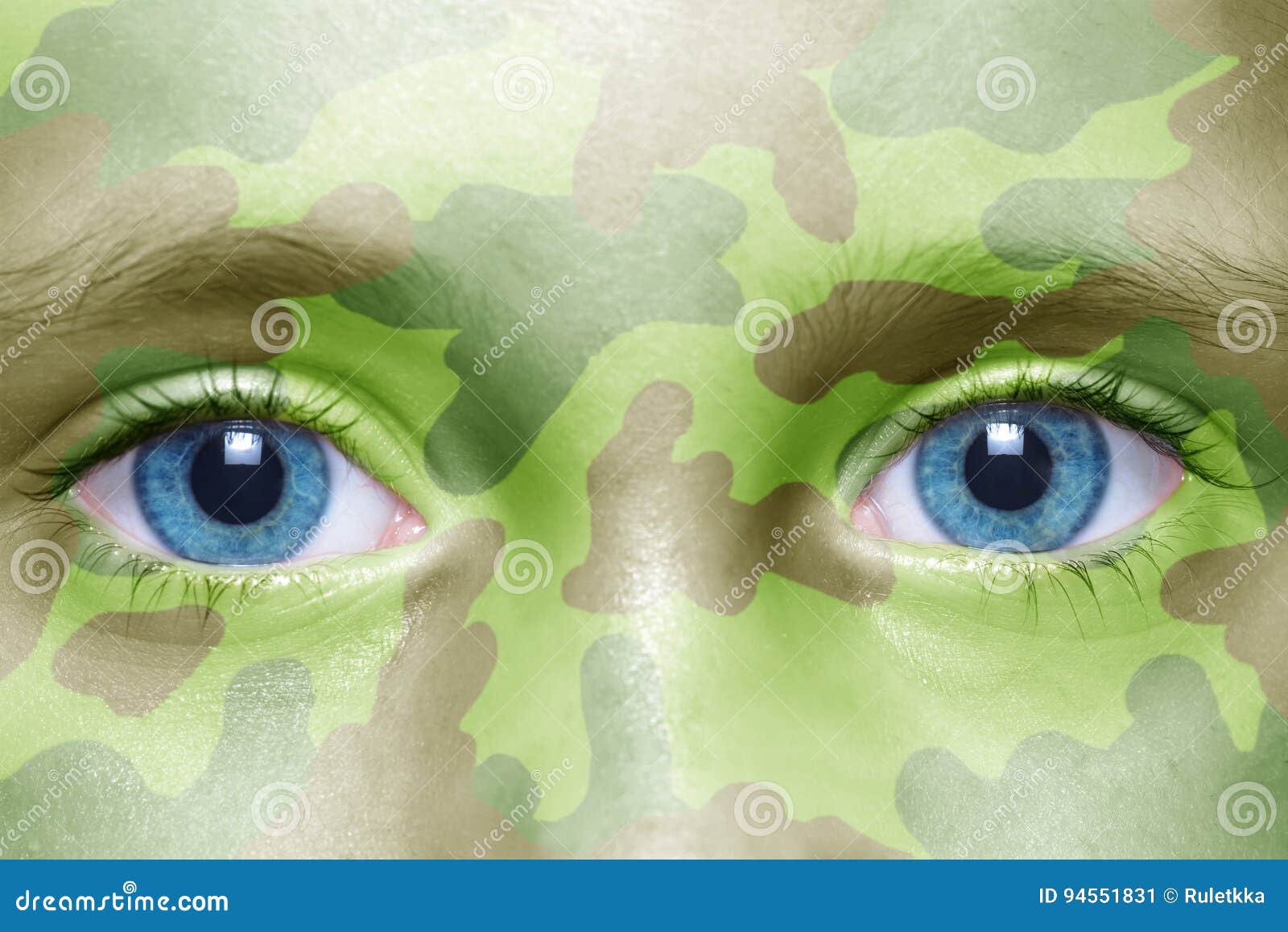 Human`s Face with Military Texture Stock Image - Image of girl ...