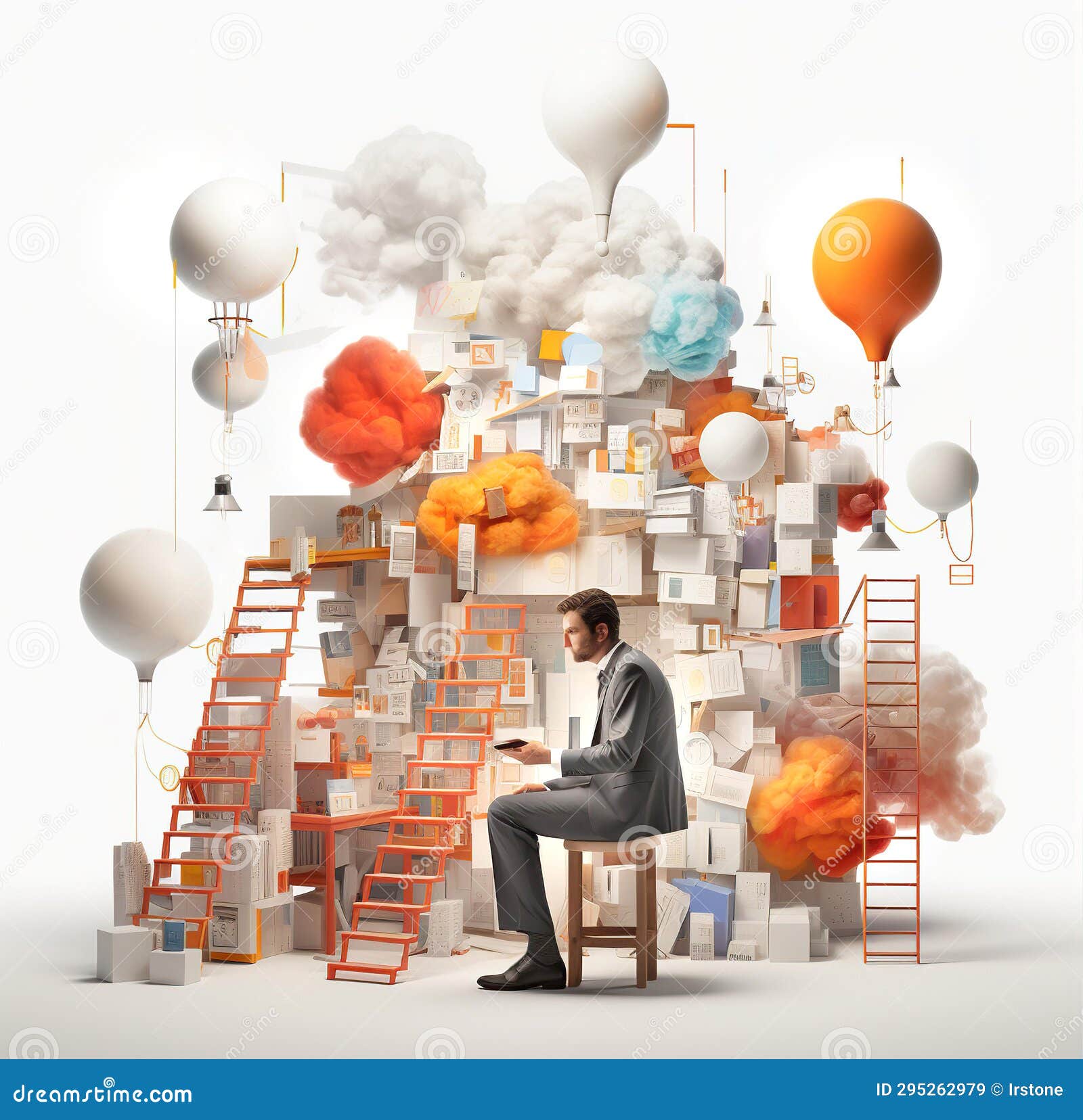 Human S Fantasy Visualisation Stock Illustration - Illustration of ...