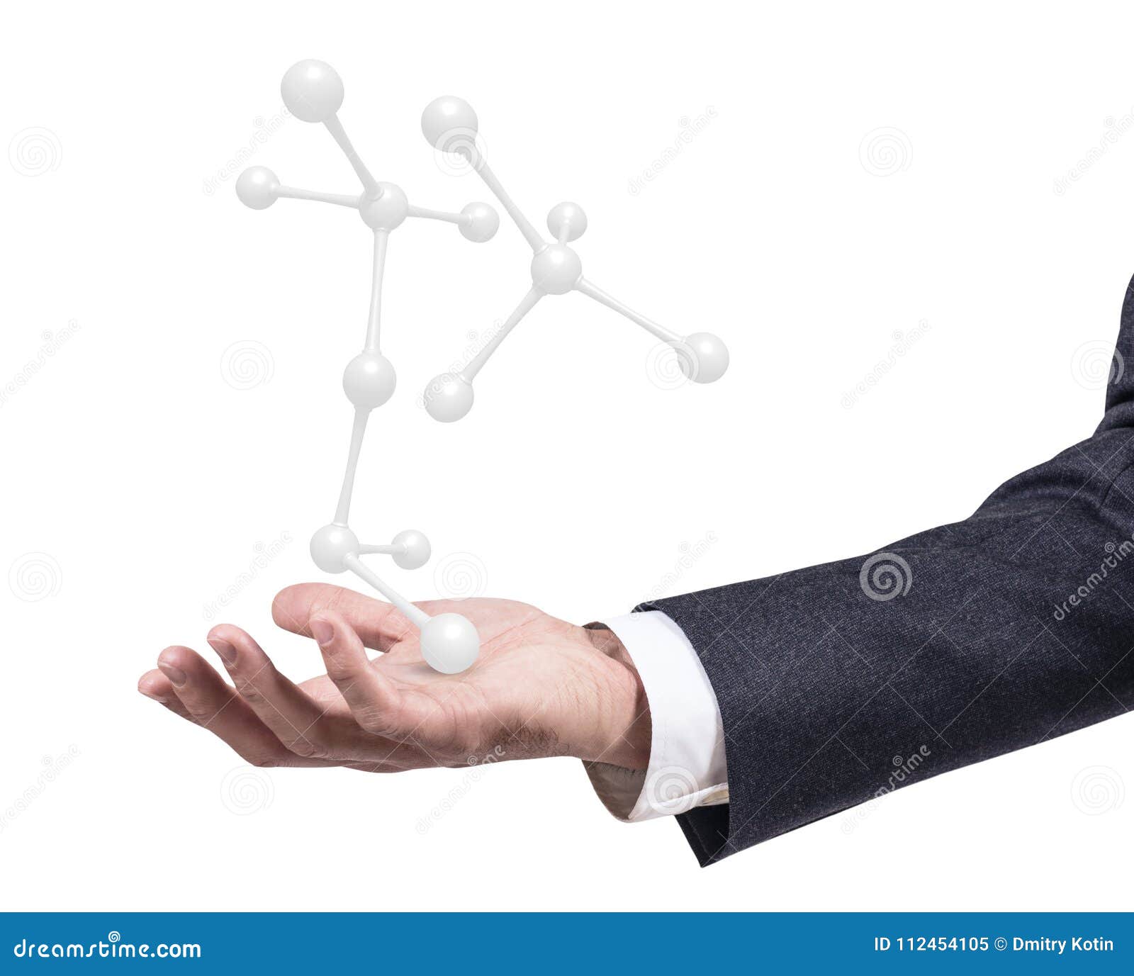Human`s Hand Present Molecules Formula. 3d Rendering Stock Image ...