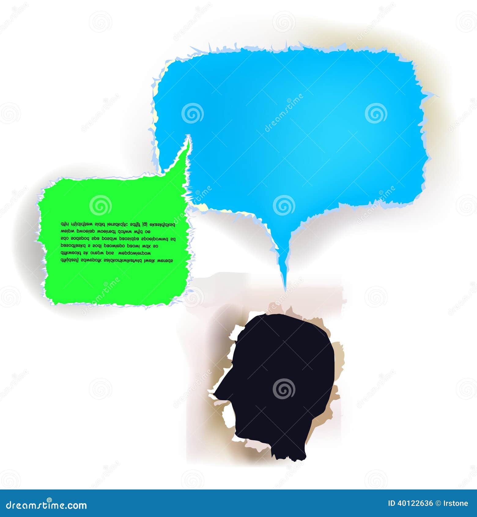 Human S Head and Bubble, Ripped Paper Collection Stock Vector ...