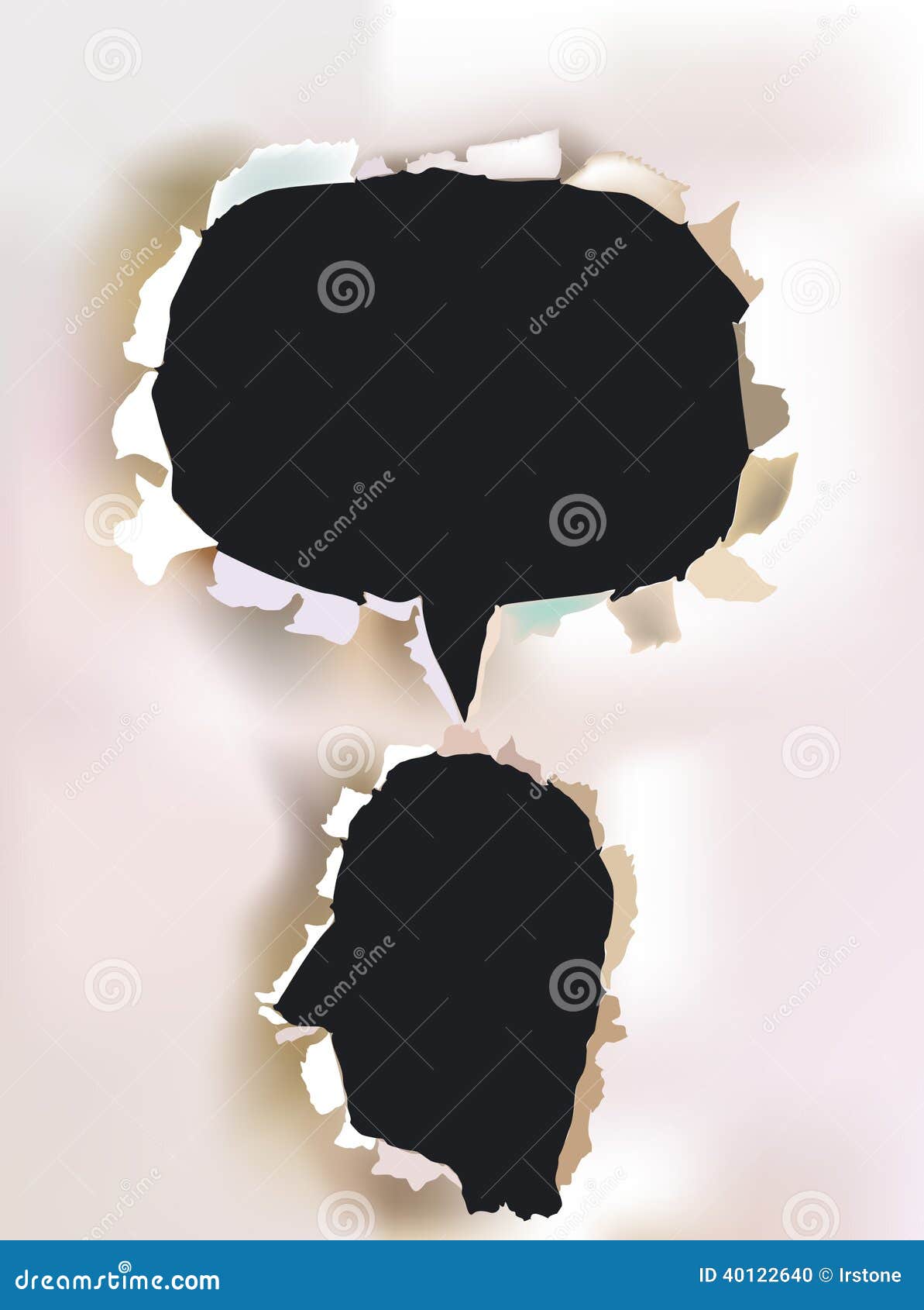 Human S Head and Bubble, Ripped Paper Collection Stock Vector ...