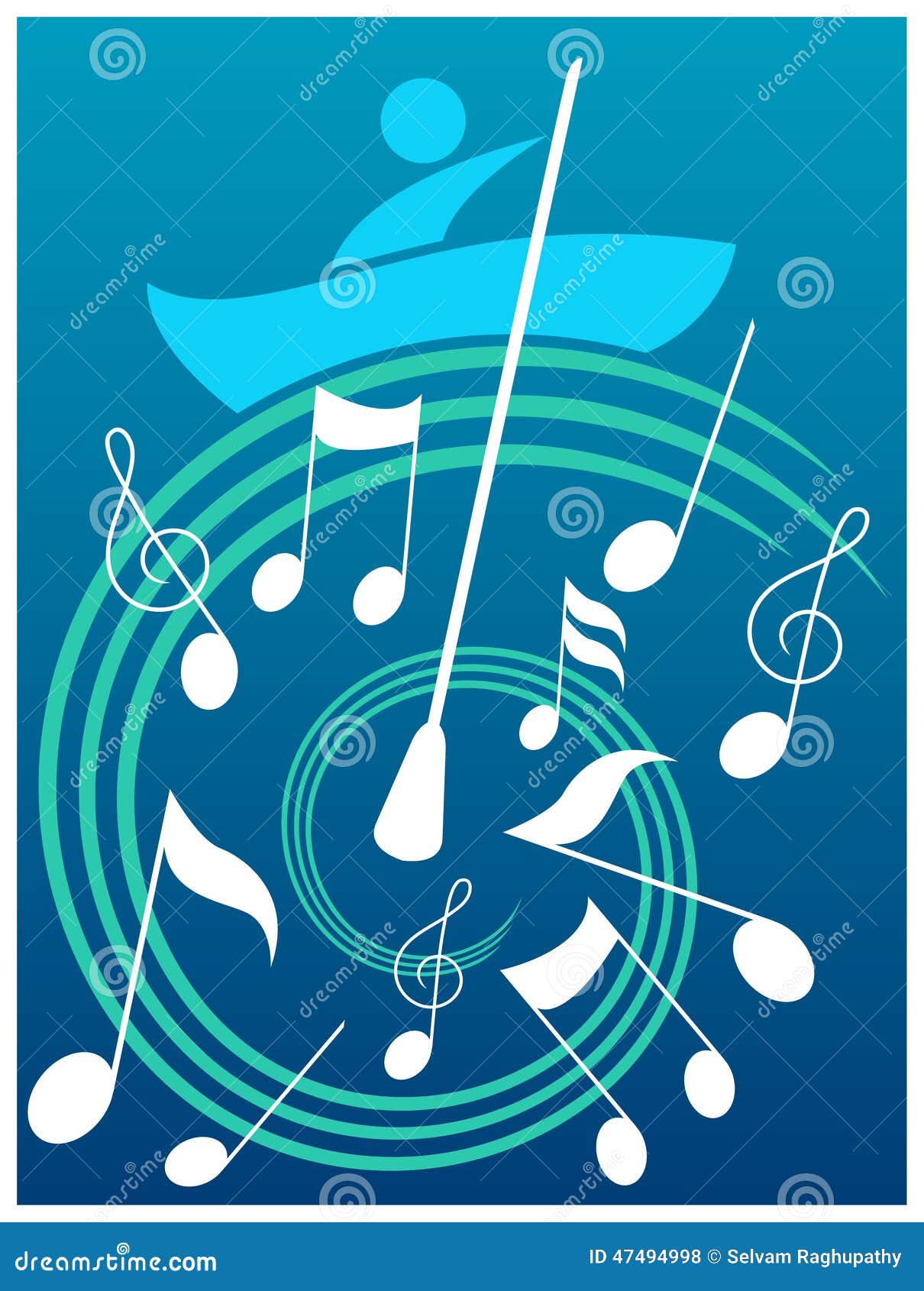 Human Sailing Over the Waves of Music Stock Vector - Illustration of ...