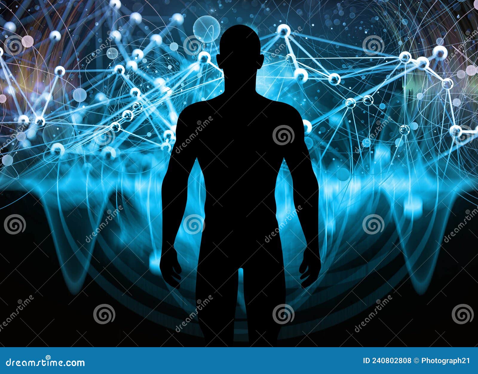 Human and Science, Dark Abstract Conceptual Background Stock ...