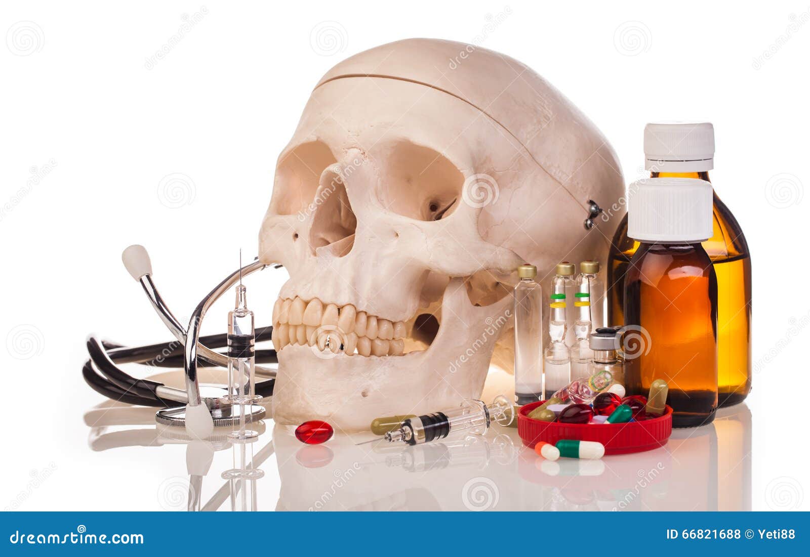Human Scull Medicines and Drugs Stock Photo - Image of injection ...