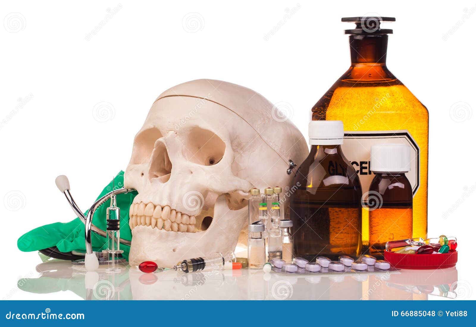 Human Scull Medicines and Drugs Stock Photo - Image of pharmacology ...