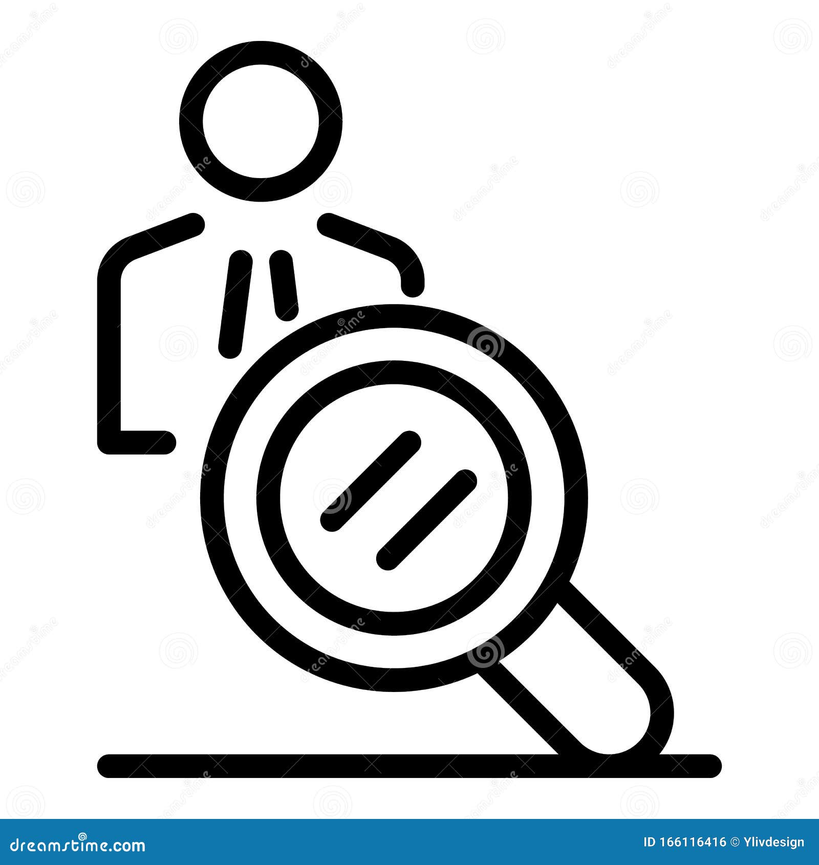 Human Search Icon, Outline Style Stock Vector - Illustration of choose ...