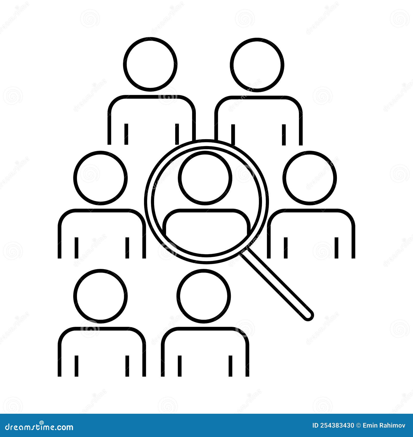 Human Search Loupe and Group of People Sign Eps Ten Stock Vector ...