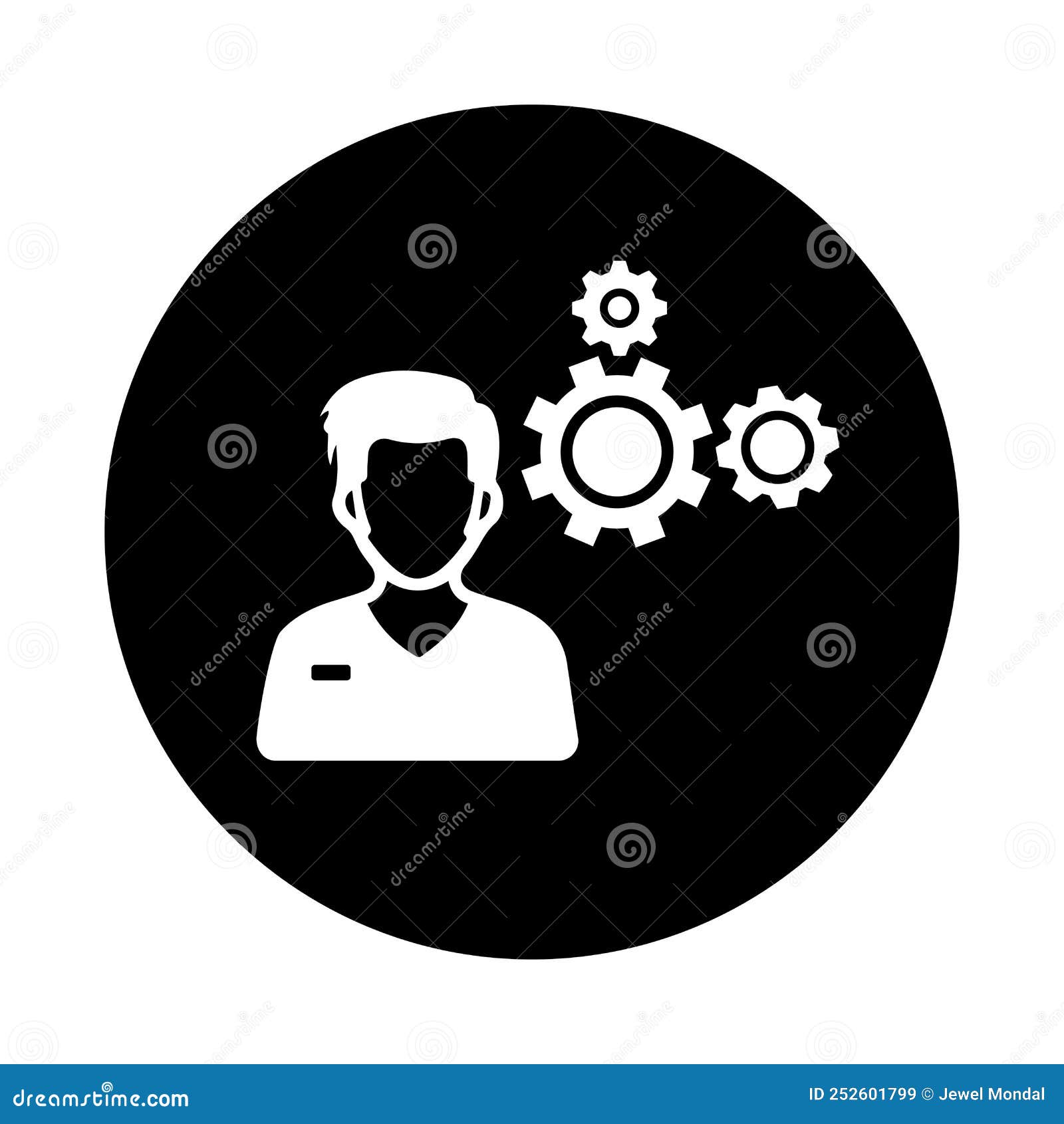 Human, Setting, Settings Icon. Black Vector Sketch Stock Vector ...