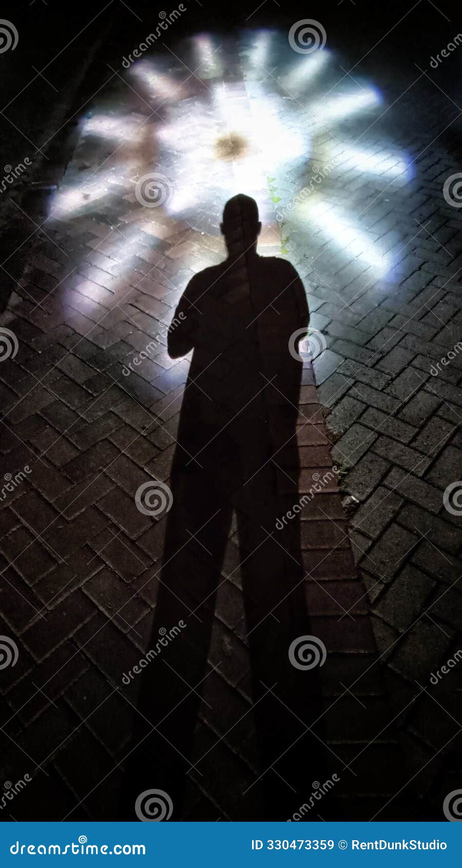 Human Shadow with Shimmer of Light for Background Stock Image - Image ...