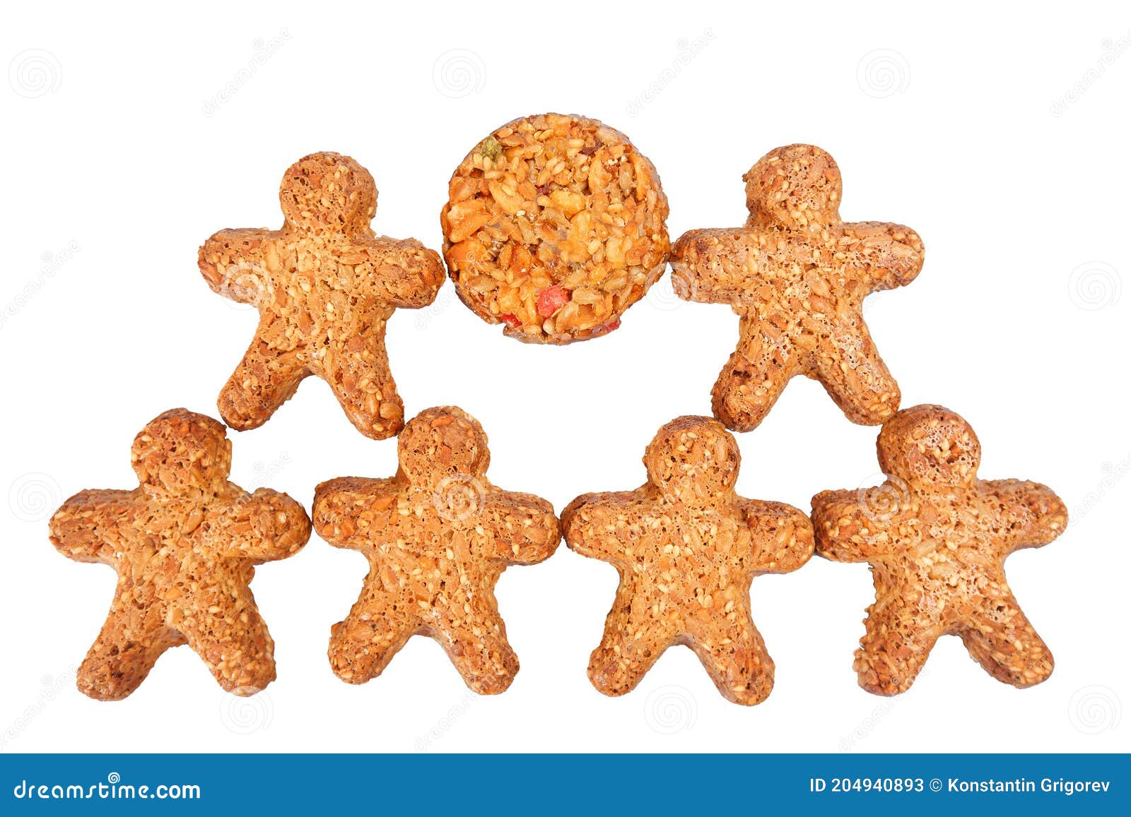 Human Shape Cookies Isolated on White. a Group of People Holding a ...