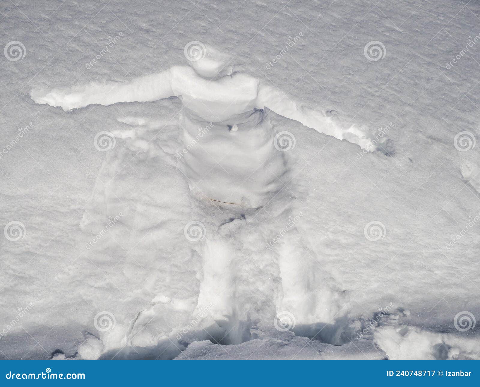 Human shape in the snow stock image. Image of snow, people - 240748717