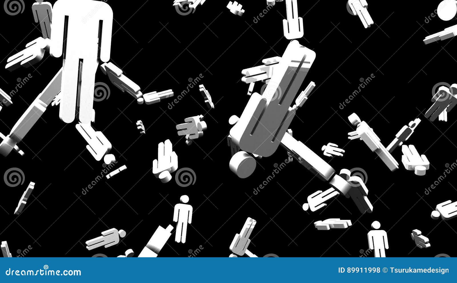 Human Shaped Objects on Black Background Stock Footage - Video of ...