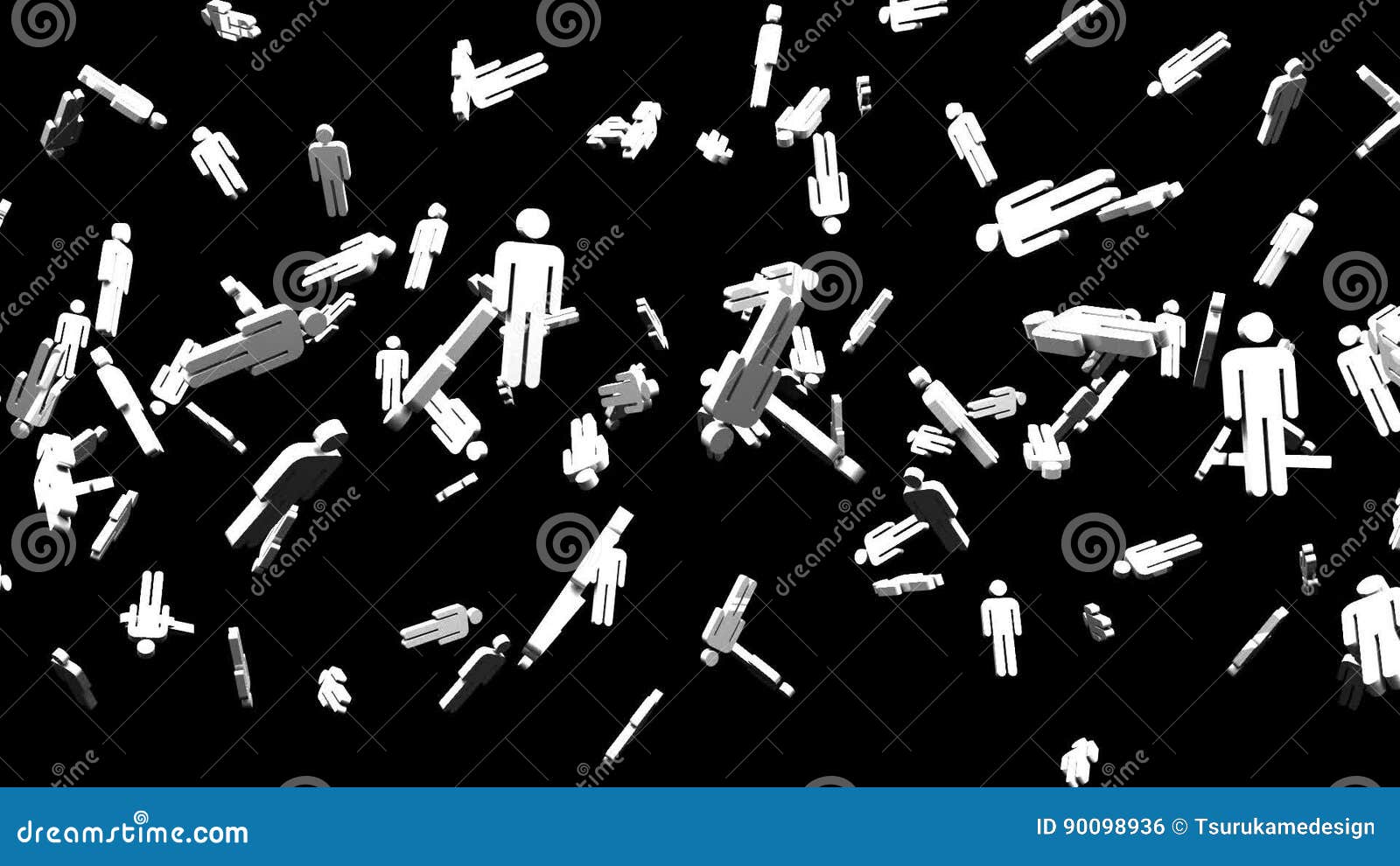 Human Shaped Objects on Black Background Stock Footage - Video of calm ...