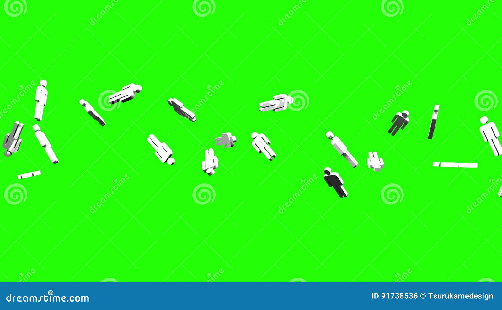 Human Shaped Objects on Green Chroma Key Stock Footage - Video of ...