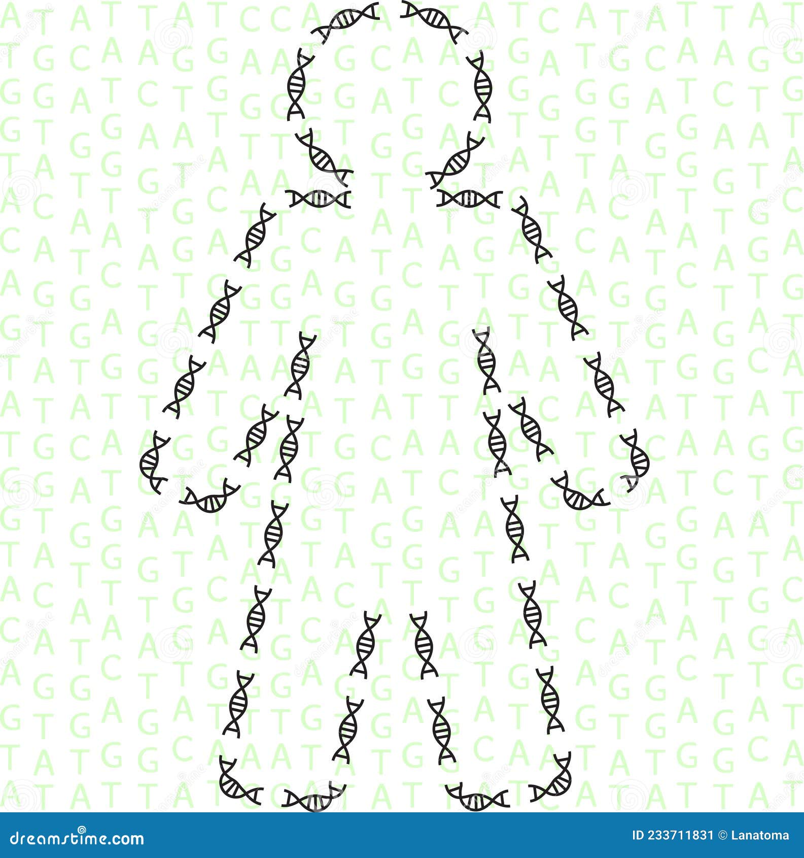 Human Shaped Out Of Chromosomes And Nucleotides Representing Their ...