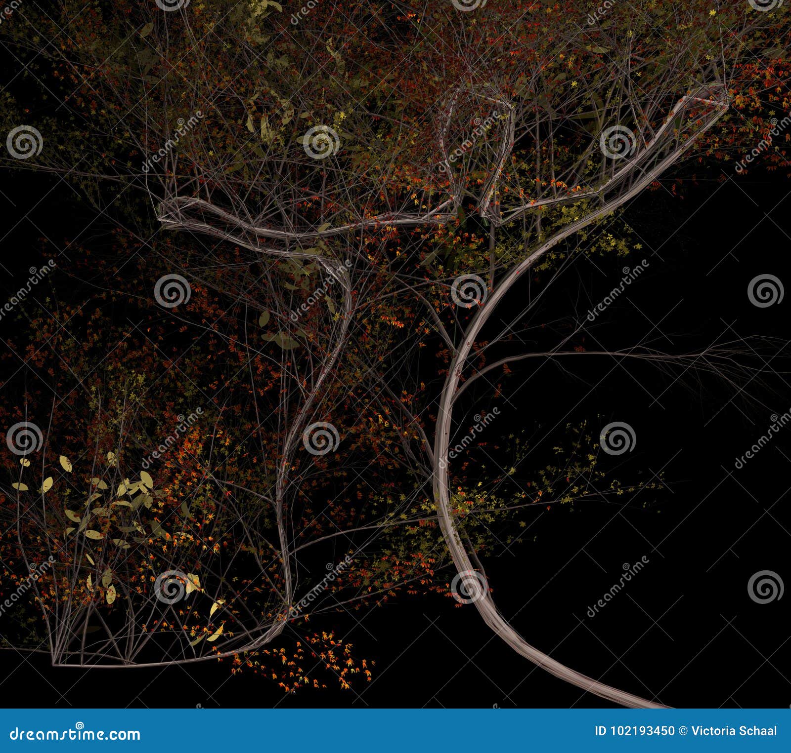 Human Shaped Tree Growing in Fall 3d Illustration Stock Illustration ...